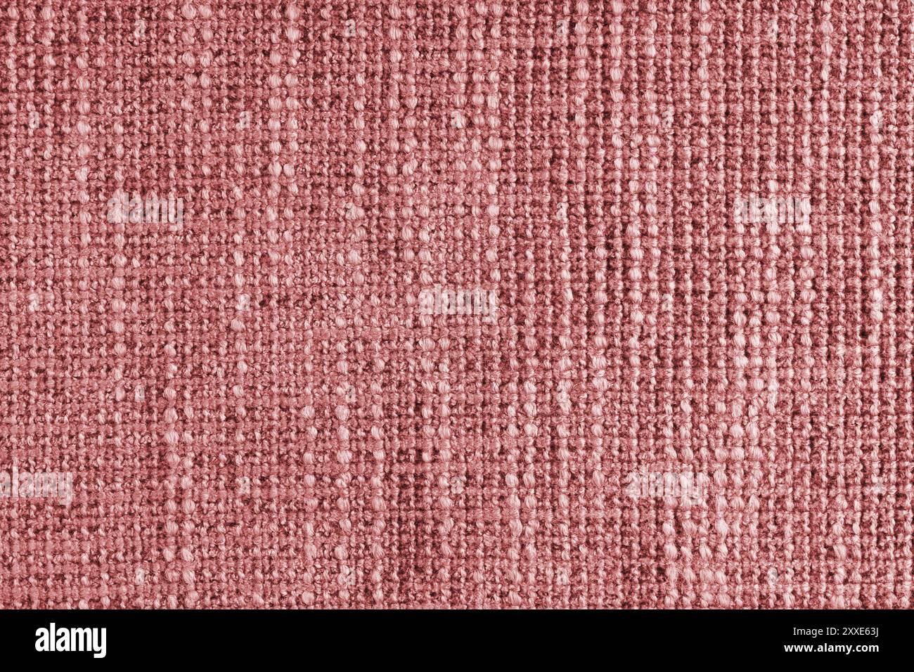Jacquard woven coarse weave texture upholstery red fabric. Textile ...