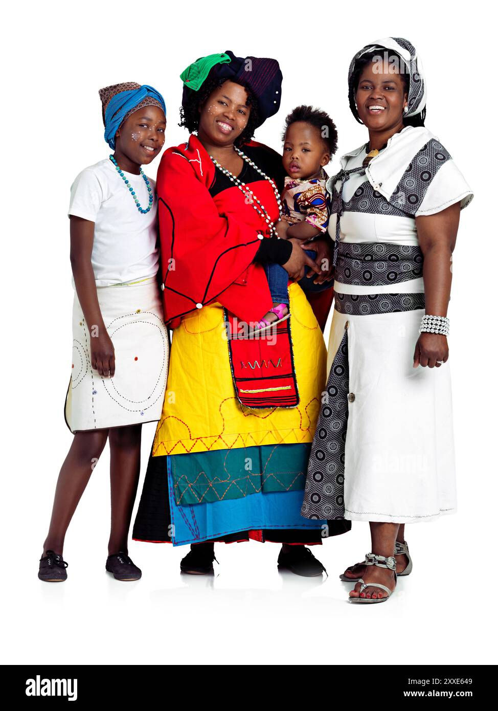 African family, fashion and children portrait in studio, proud heritage ...