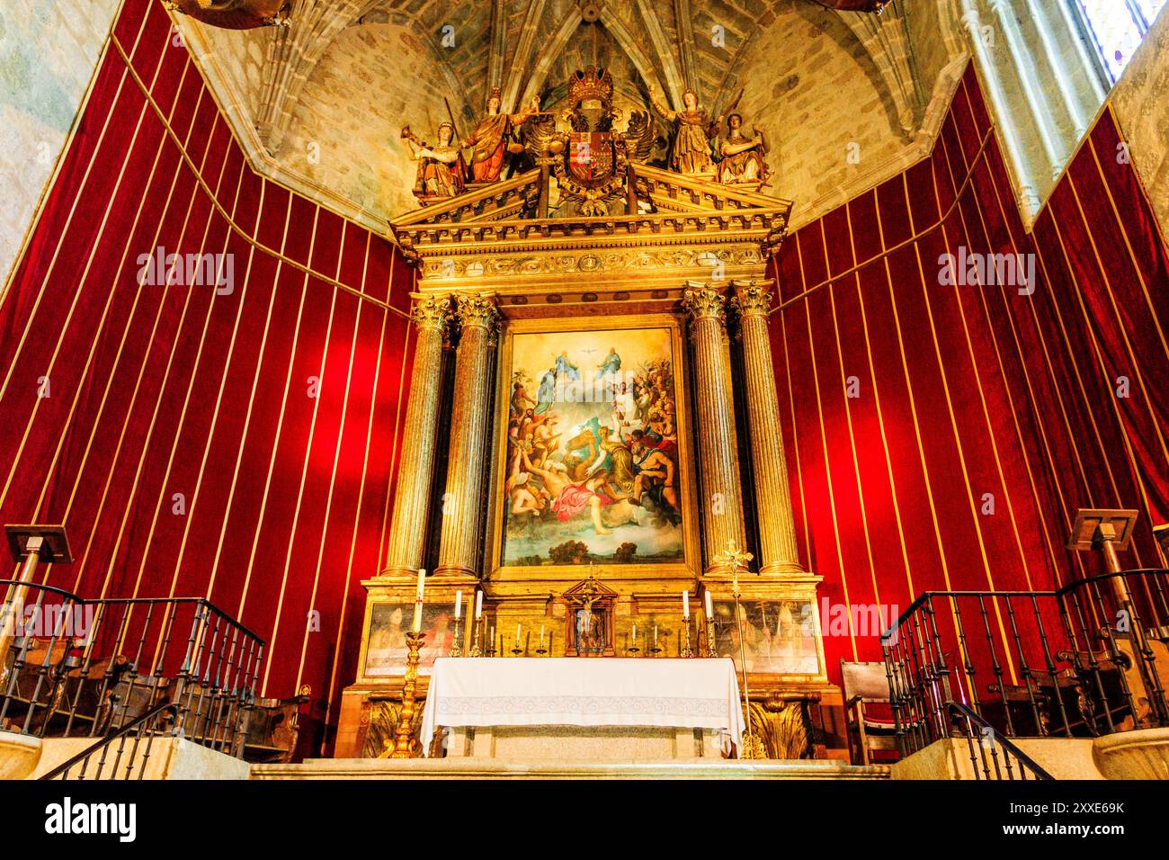 Main altarpiece and painting of the Exaltation of the Trinity, a copy ...