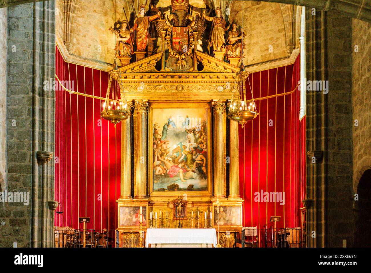 Main altarpiece and painting of the Exaltation of the Trinity, a copy ...