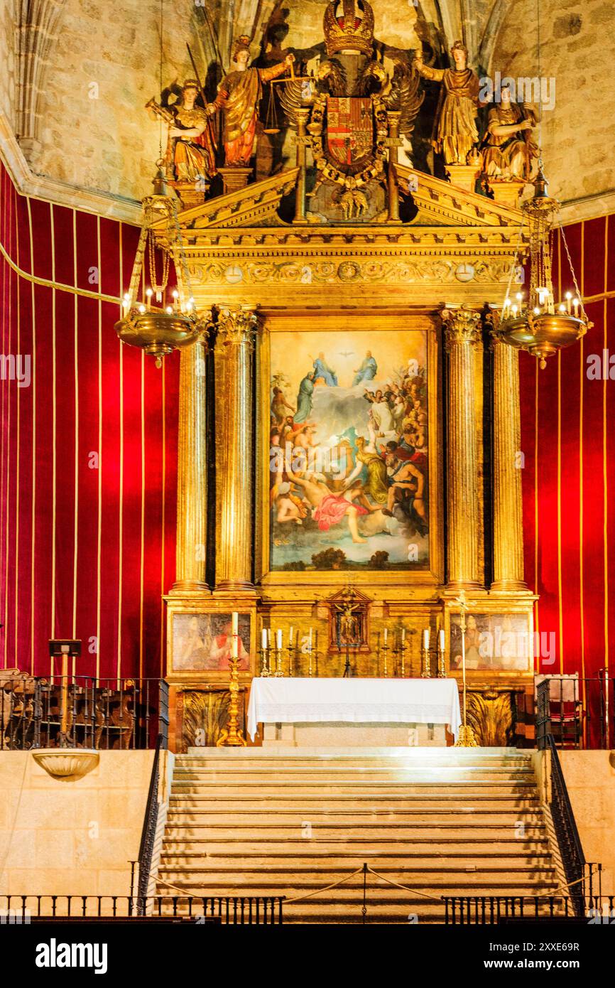 Main altarpiece and painting of the Exaltation of the Trinity, a copy ...