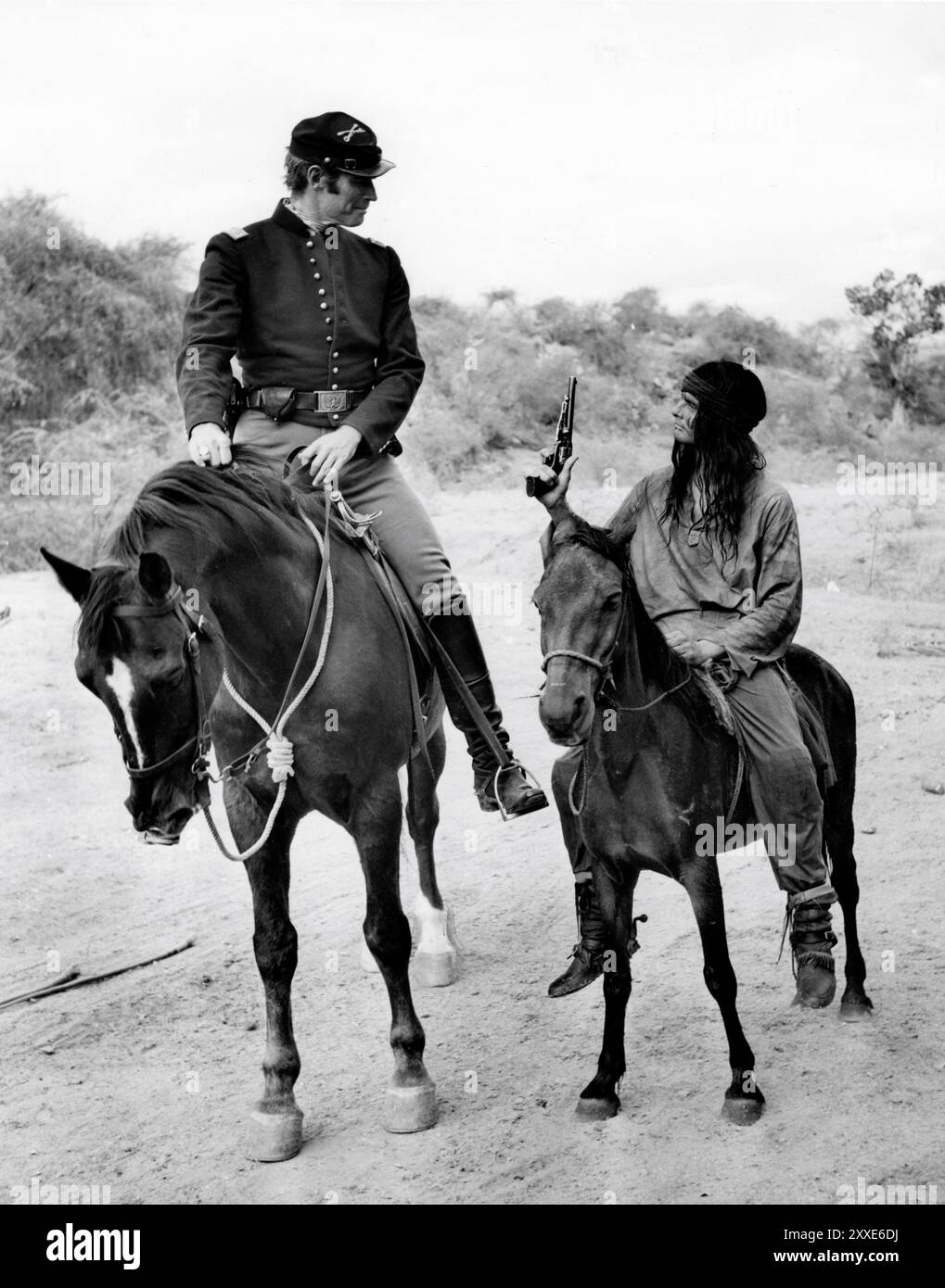 CHARLTON HESTON and his son FRASER HESTON (dressed as a Native American ...