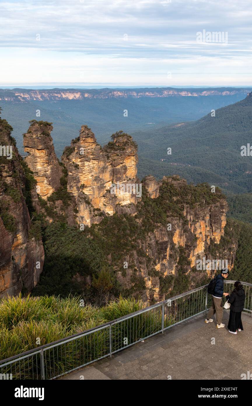 The famous three finger-shaped peaks is known as The Three Sisters ...
