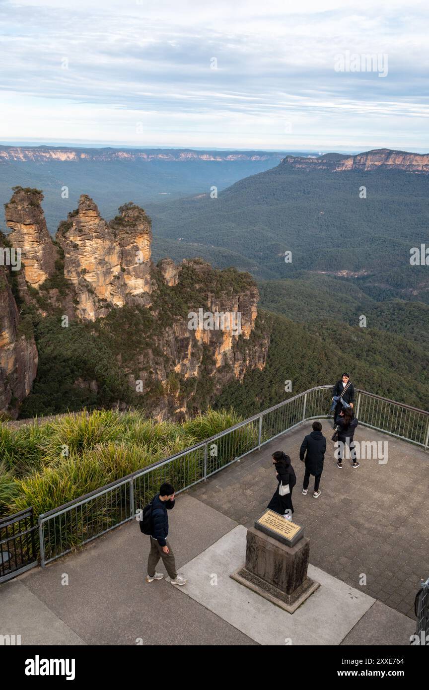 The famous three finger-shaped peaks are known as The Three Sisters ...