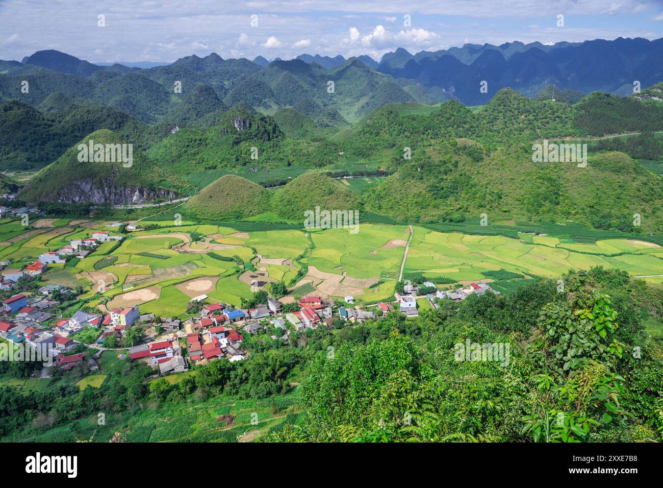 View of Tam Son Valley at Heavens Gate, Ha Giang Province, Vietnam. Tam ...