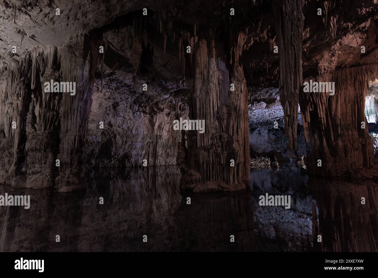 Large chamber flooded with salt water in the Grotto of Neptune in ...