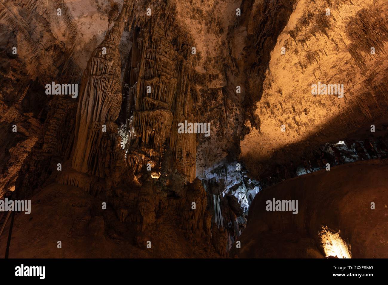 View of spectacular rock formations of the famous Neptune's Grotto in ...