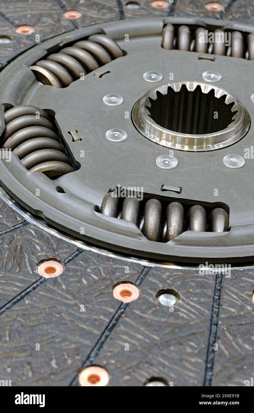 New clutch disc, car spare part, close up shot, abstract automobile ...
