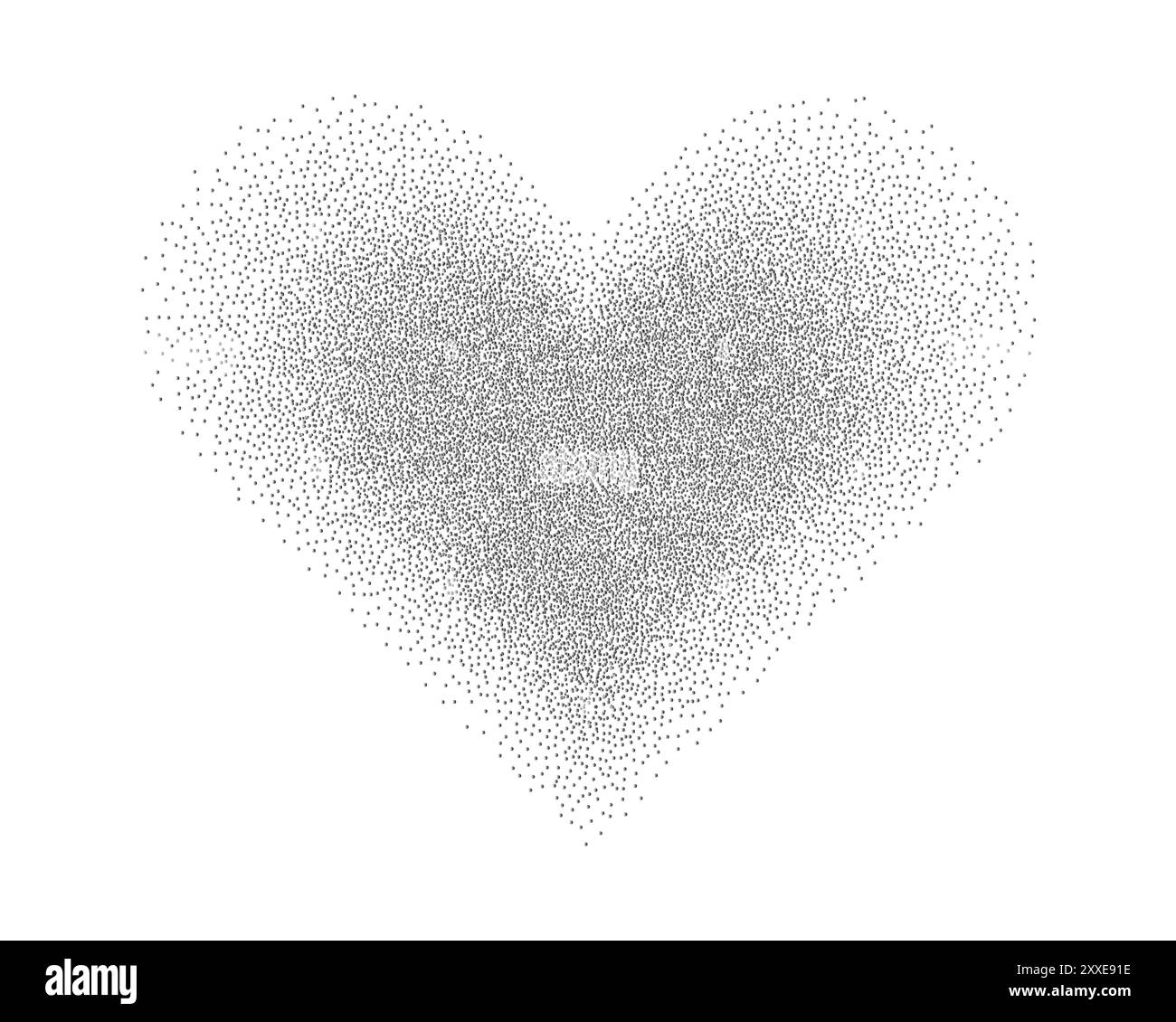 Heart sphere grain dot effect, monochrome random sand noise tattoo ...