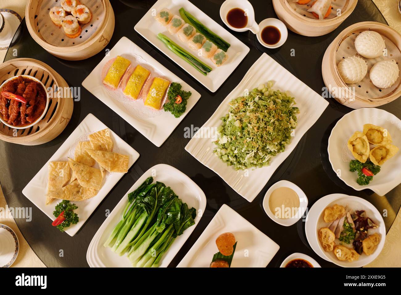 Delicious Meal On Dining Table Stock Photo - Alamy
