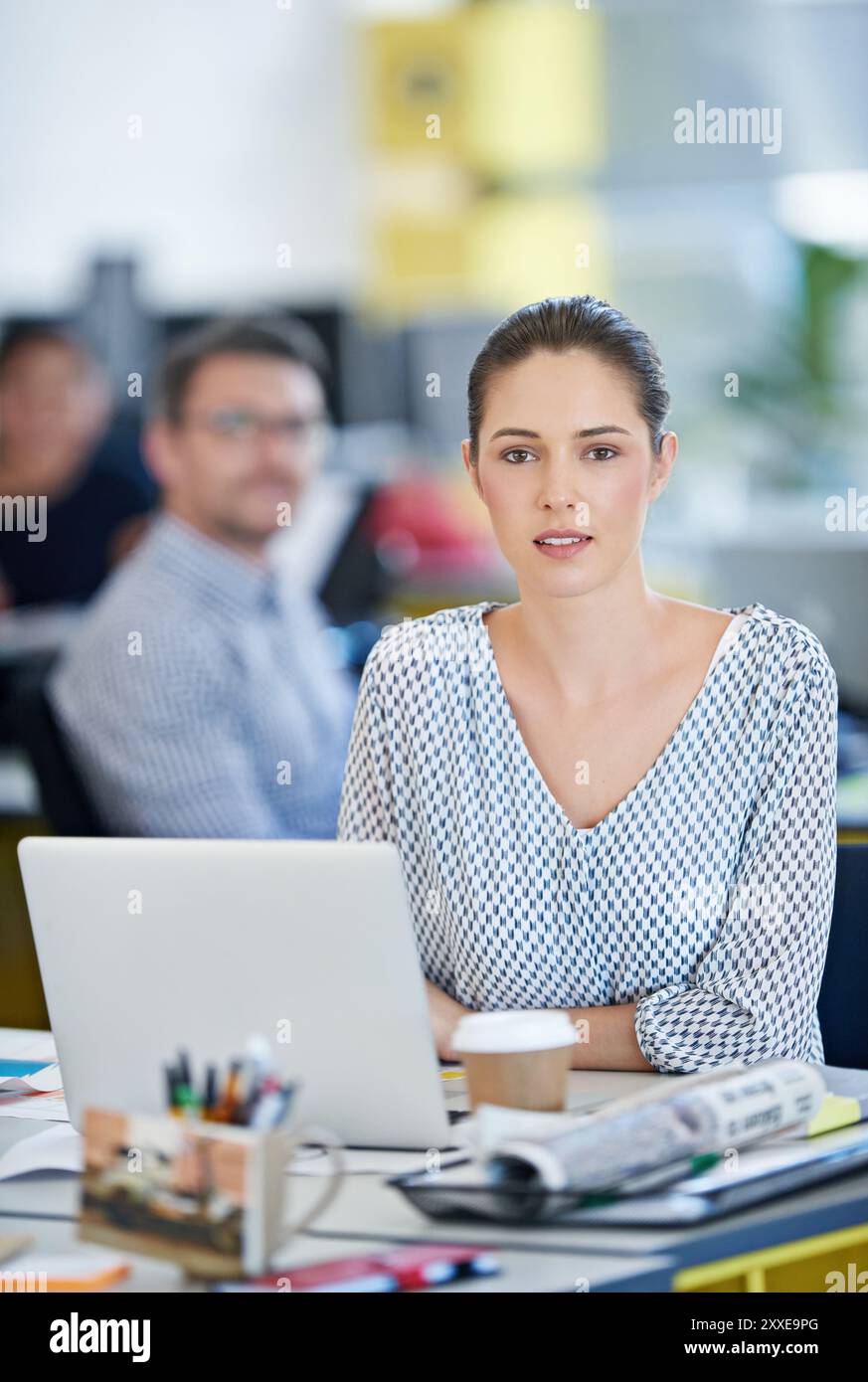 Business woman, laptop and portrait as professional, accountant and ...