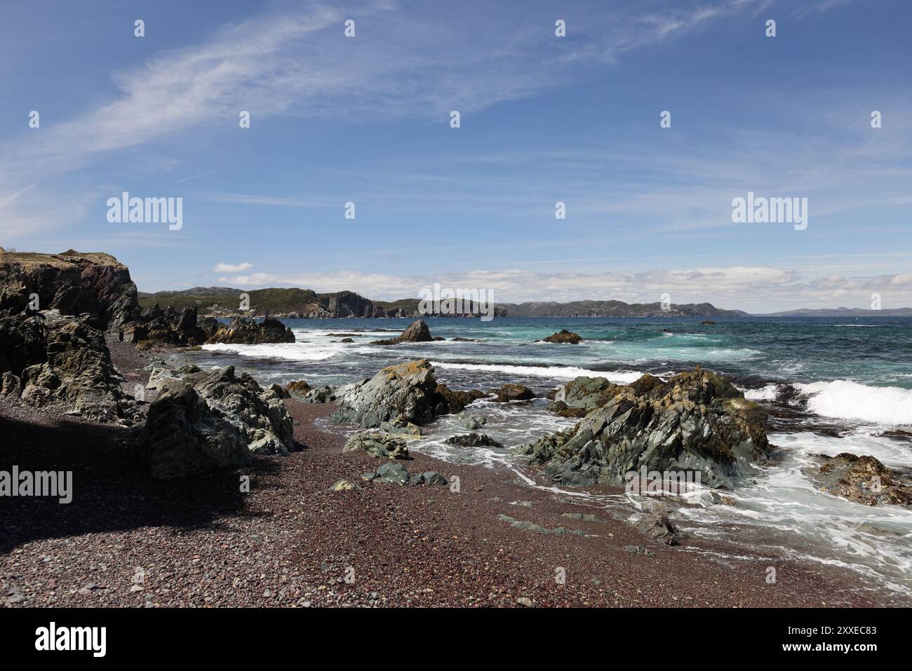 Chance Cove Hiking Trail overlooking the Atlantic Ocean along Canada's ...