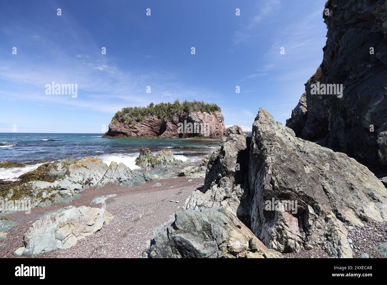 Chance Cove Hiking Trail overlooking the Atlantic Ocean along Canada's ...