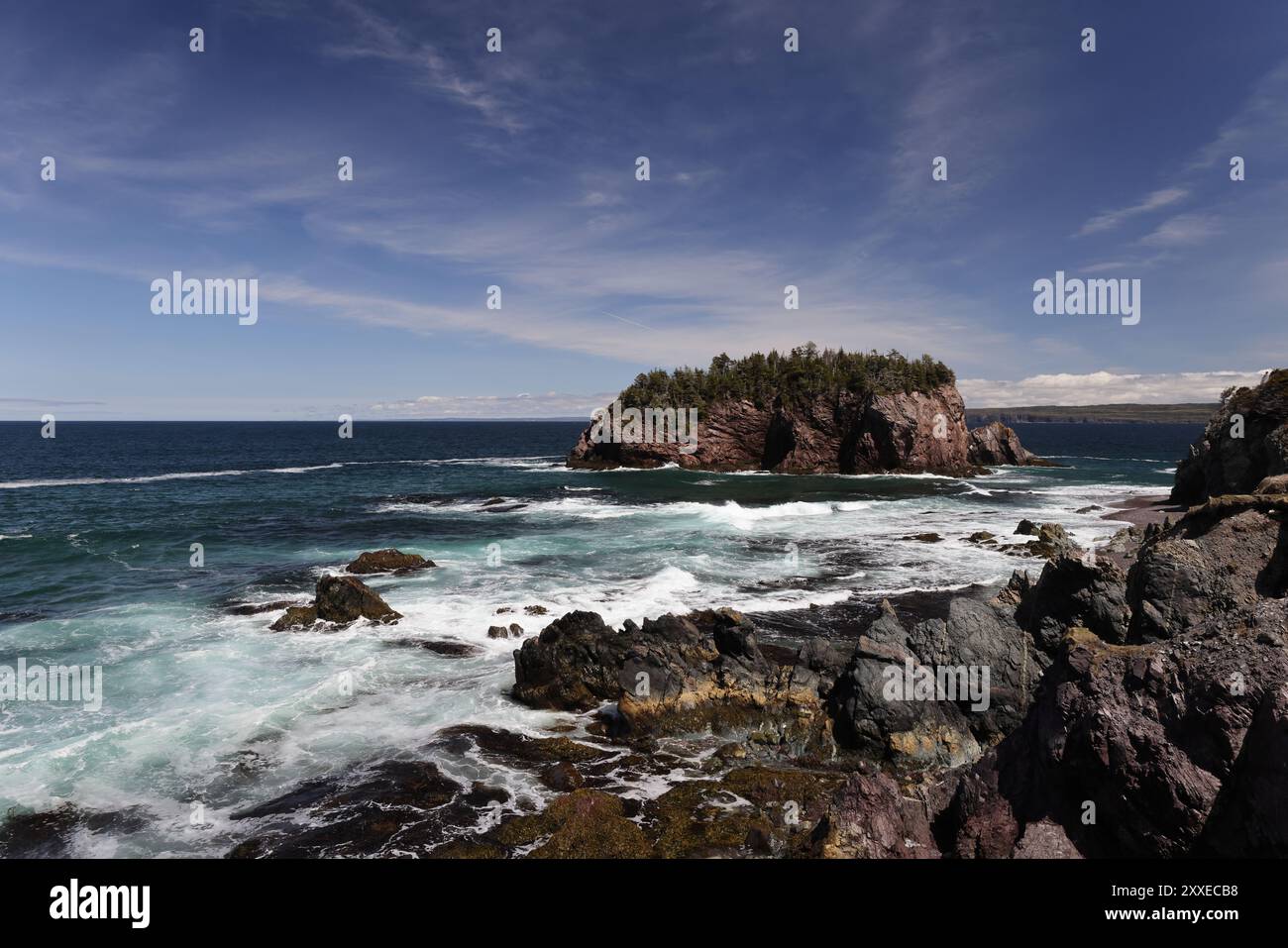 Chance Cove Hiking Trail overlooking the Atlantic Ocean along Canada's ...