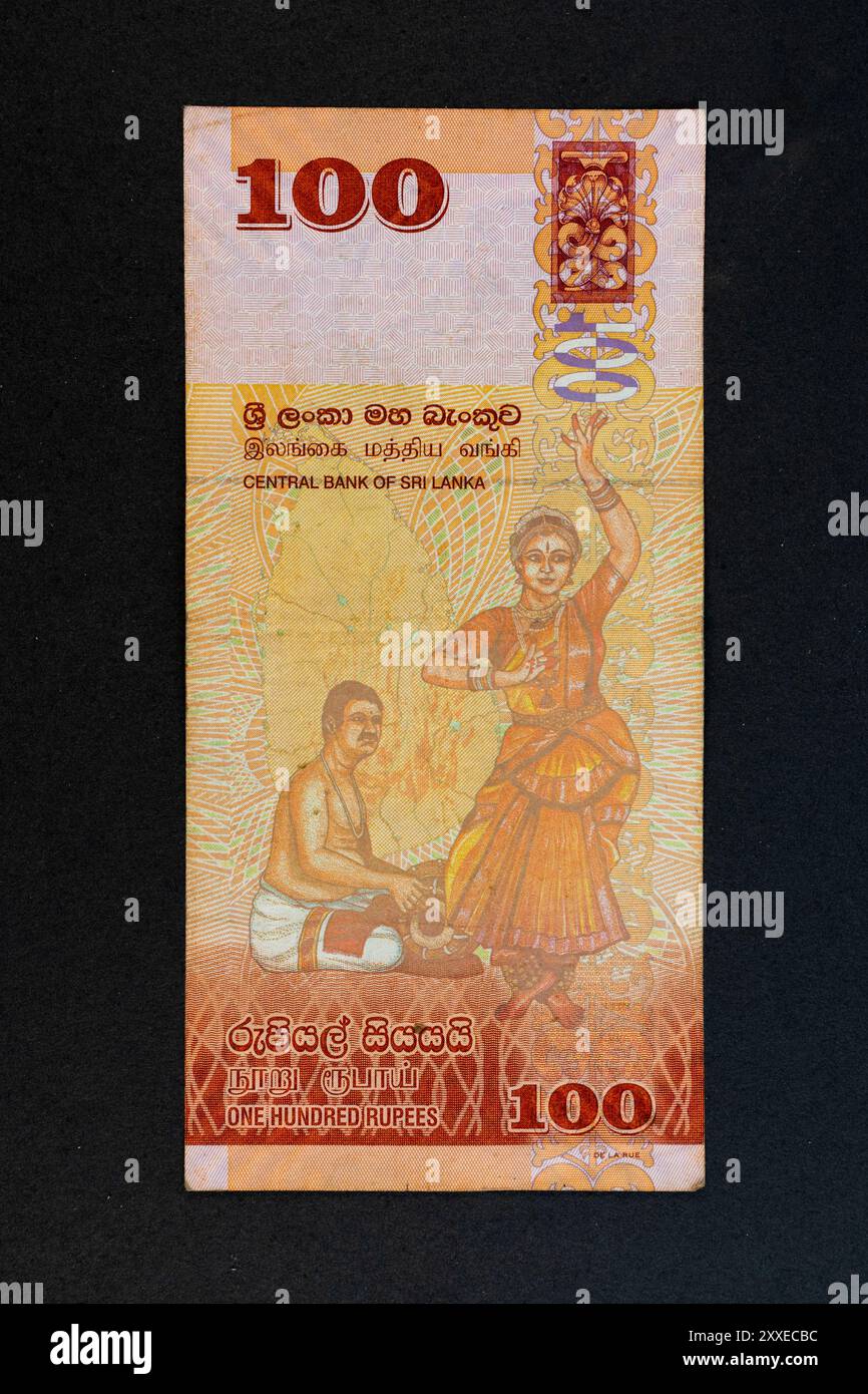 100 Sri Lankan Rupees Banknote Featuring Traditional Dance Stock Photo ...