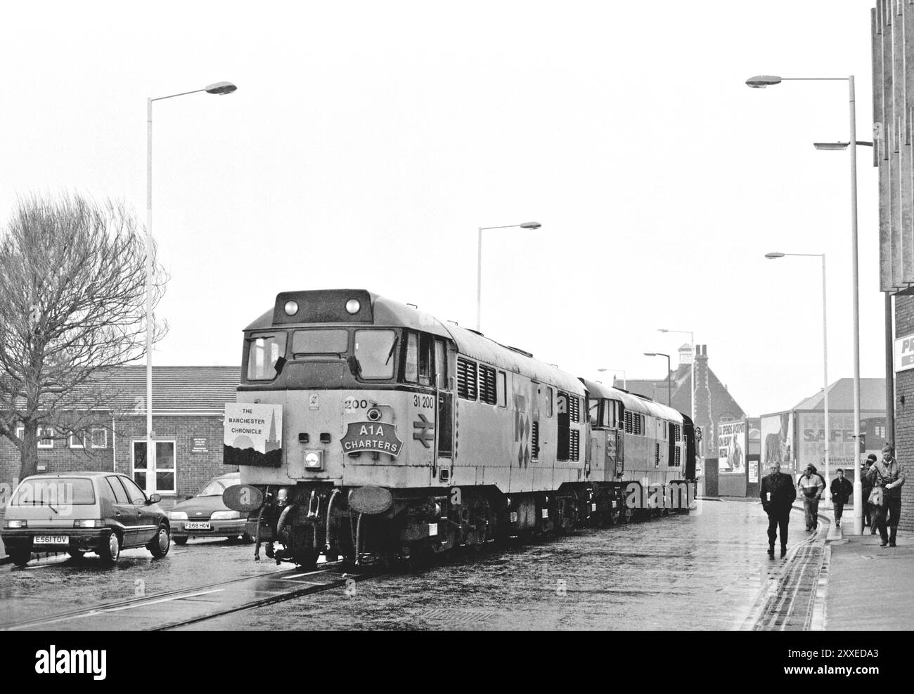 A pair of Class 31 diesel locomotives numbers 31200 and 31145 slowly ...