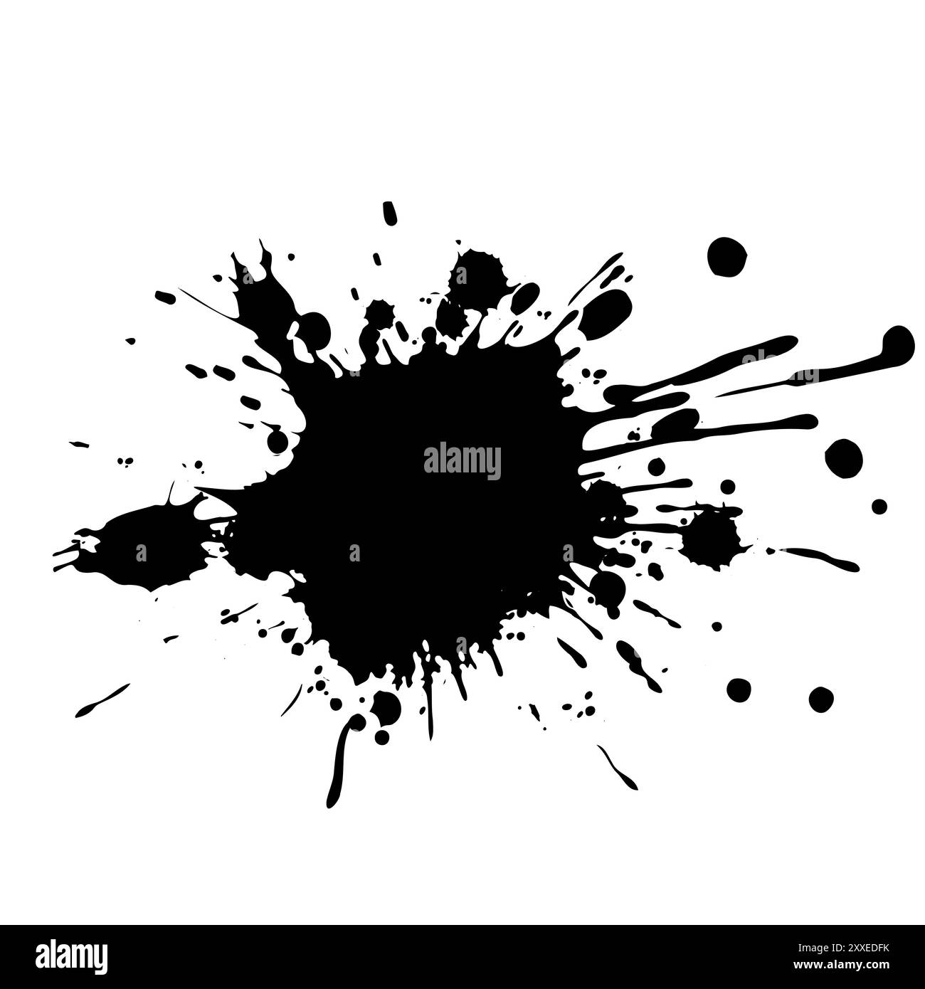 Abstract Black Ink Splatter on White Background Stock Vector Image ...