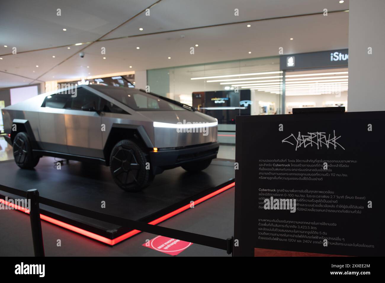 A Tesla Cybertruck the electric pick-up is displayed at Siam Paragon ...
