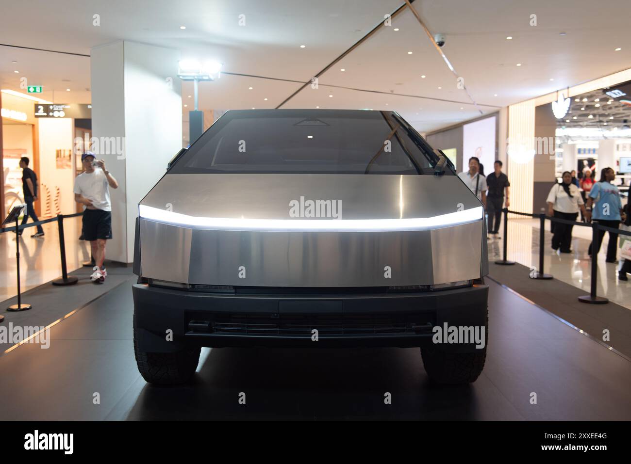 A Tesla Cybertruck the electric pick-up is displayed at Siam Paragon ...