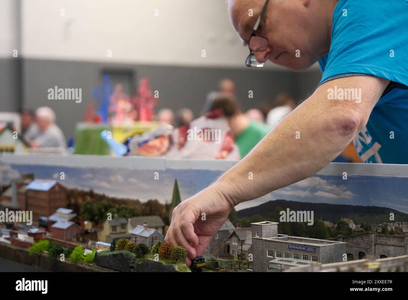 Hawick, UK. 24th Aug, 2024. Exhibition of Model Rail displays at the ...
