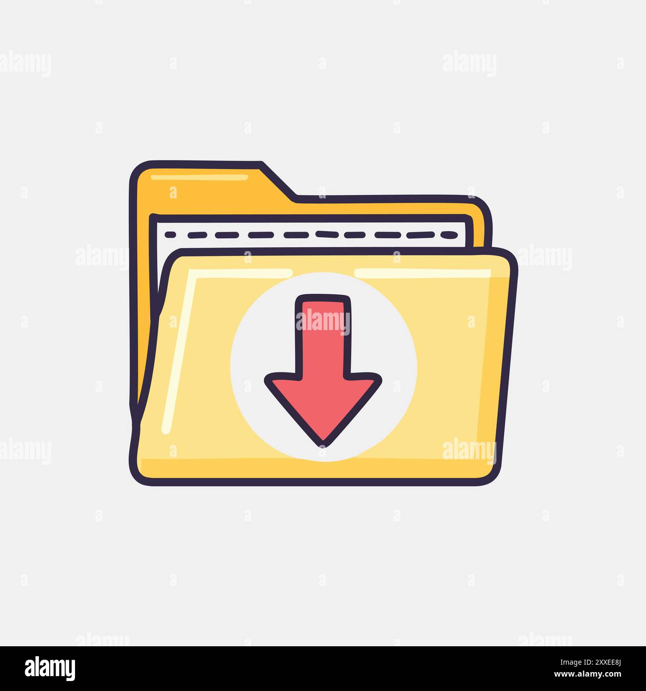 Download folder icon illustration. Colorful vector illustration of a ...