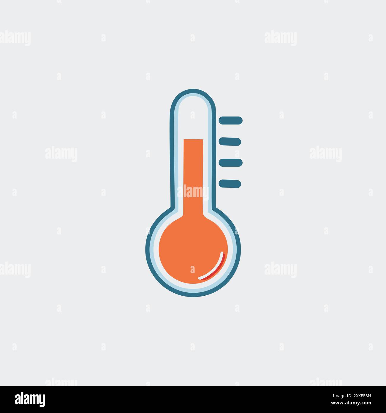 Thermometer illustration icon. Simple colorful illustration of a ...