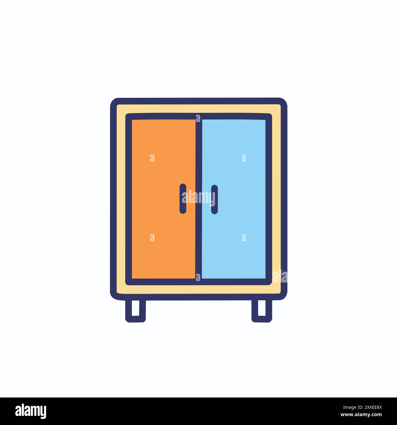 Colorful cabinet with doors. Simple vector illustration of a cabinet ...