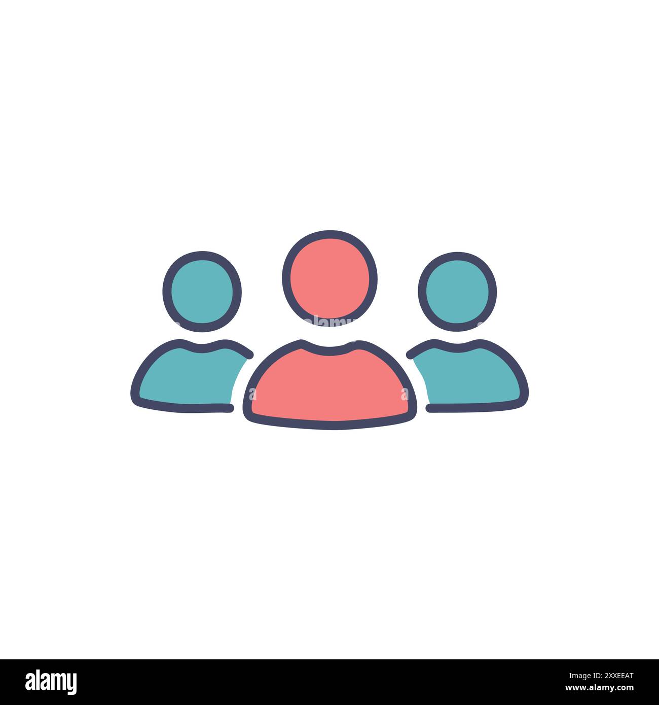Team of three people icon. Colorful vector icon depicting a group of ...