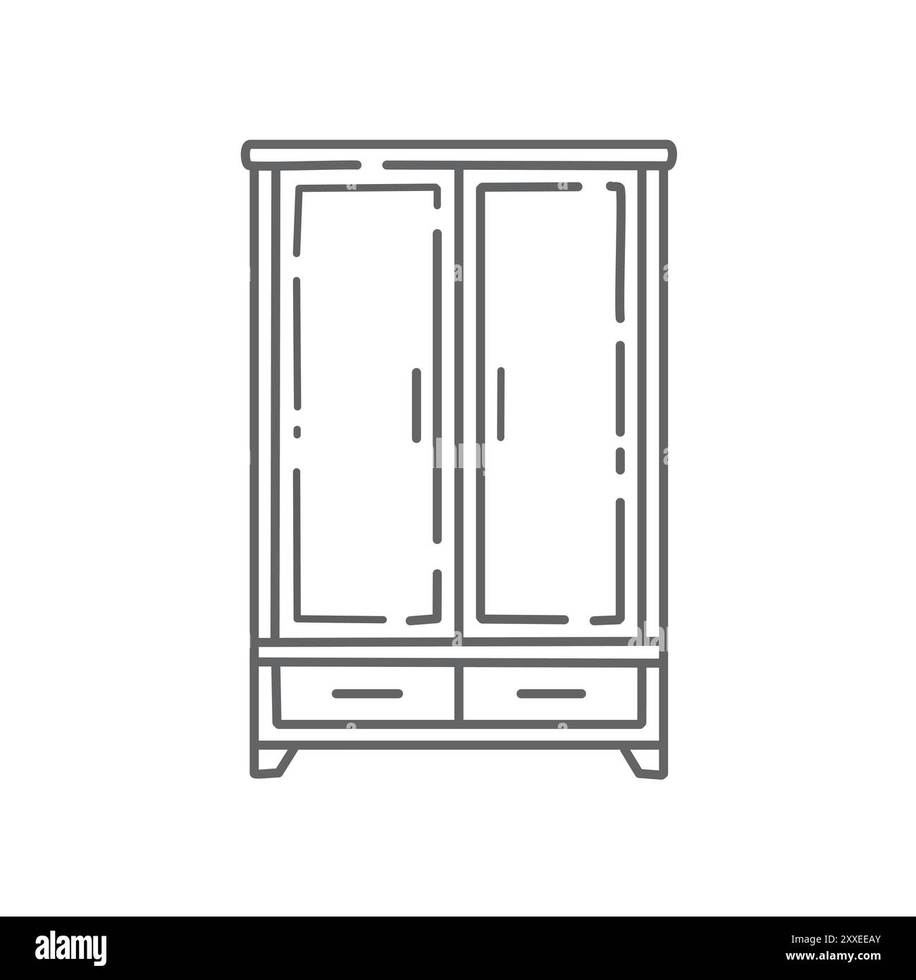 Cabinet with drawers line icon. Simple line icon of a cabinet with ...