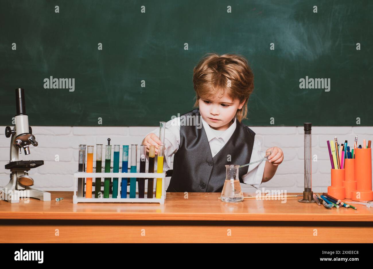 Kid from primary school. It was a little chemistry experiment. Happy ...