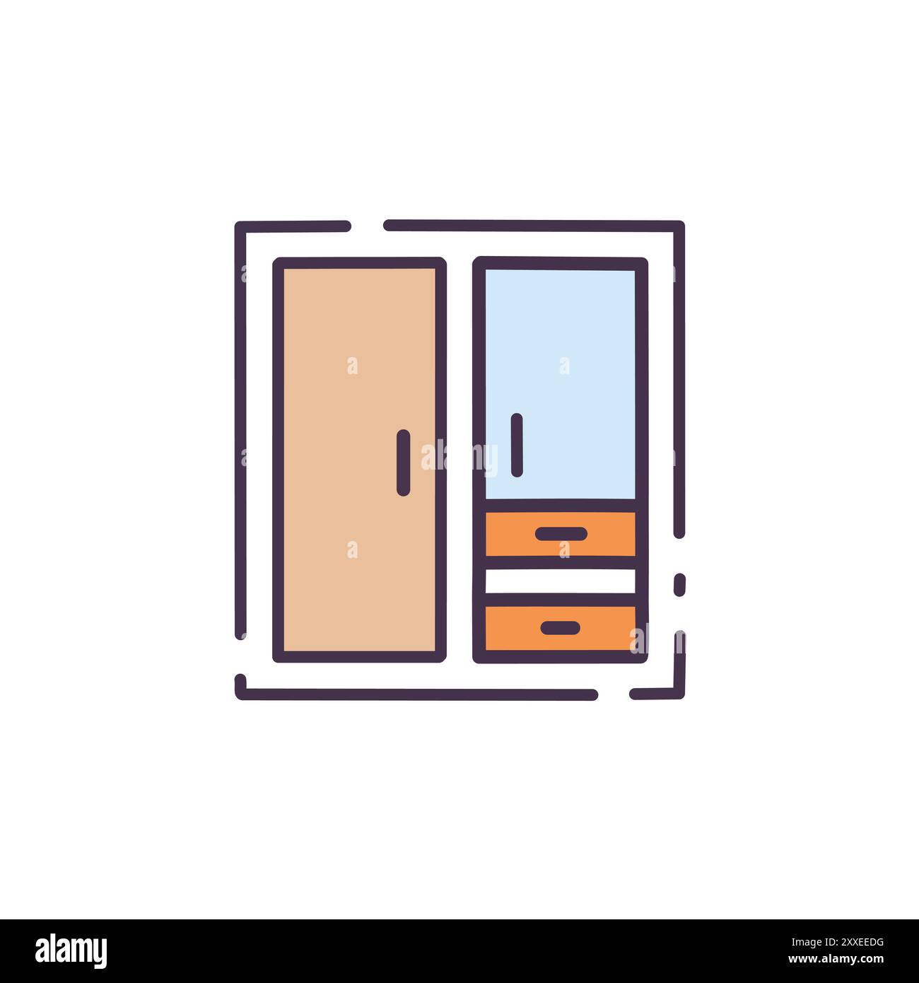 Sliding door cabinet with drawers. Modern and stylish wardrobe with ... Sliding door cabinet with drawers. Modern and stylish wardrobe with ...