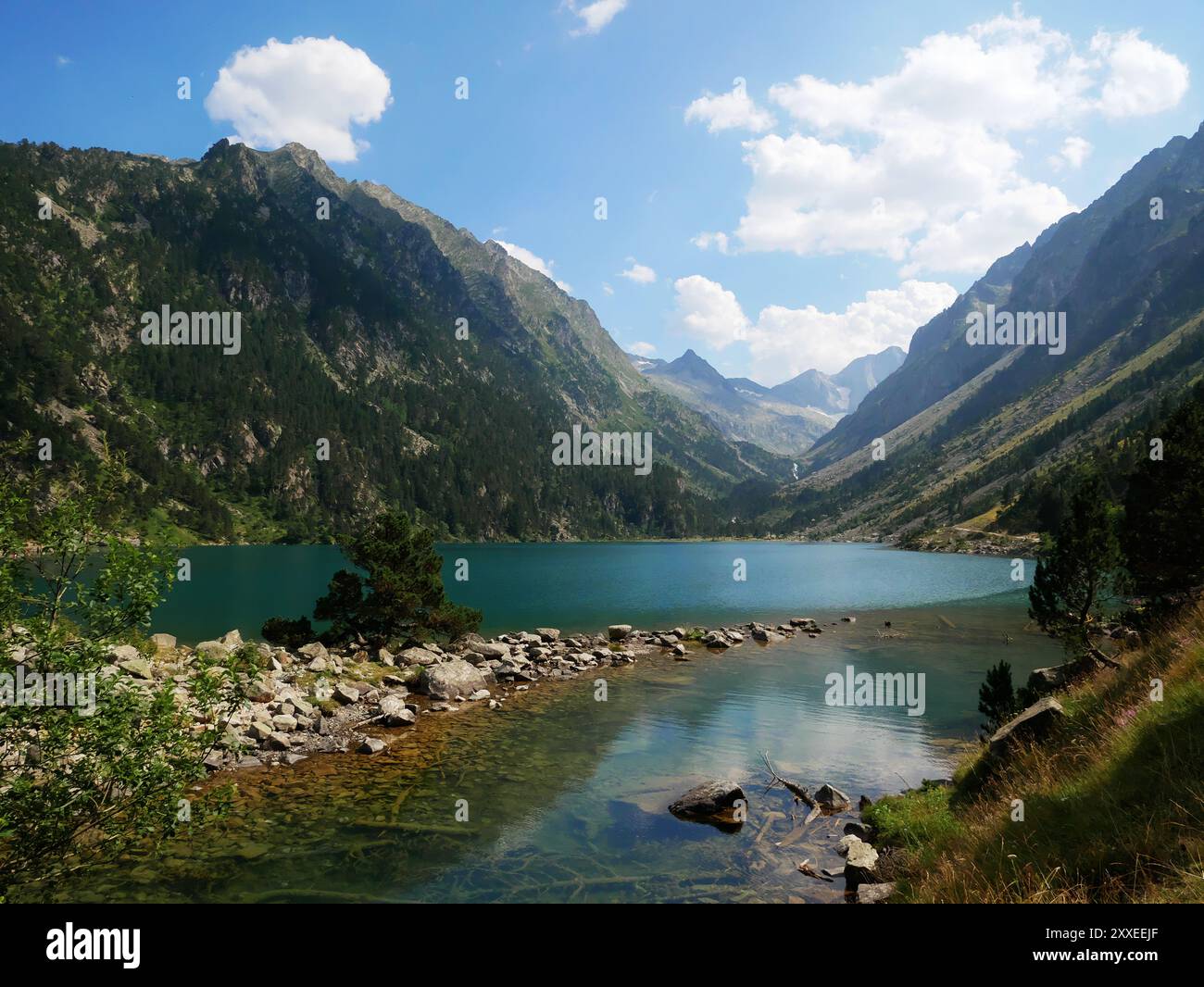 A view of Lac de Gaube in the Pyrenees National Park in southwest ...
