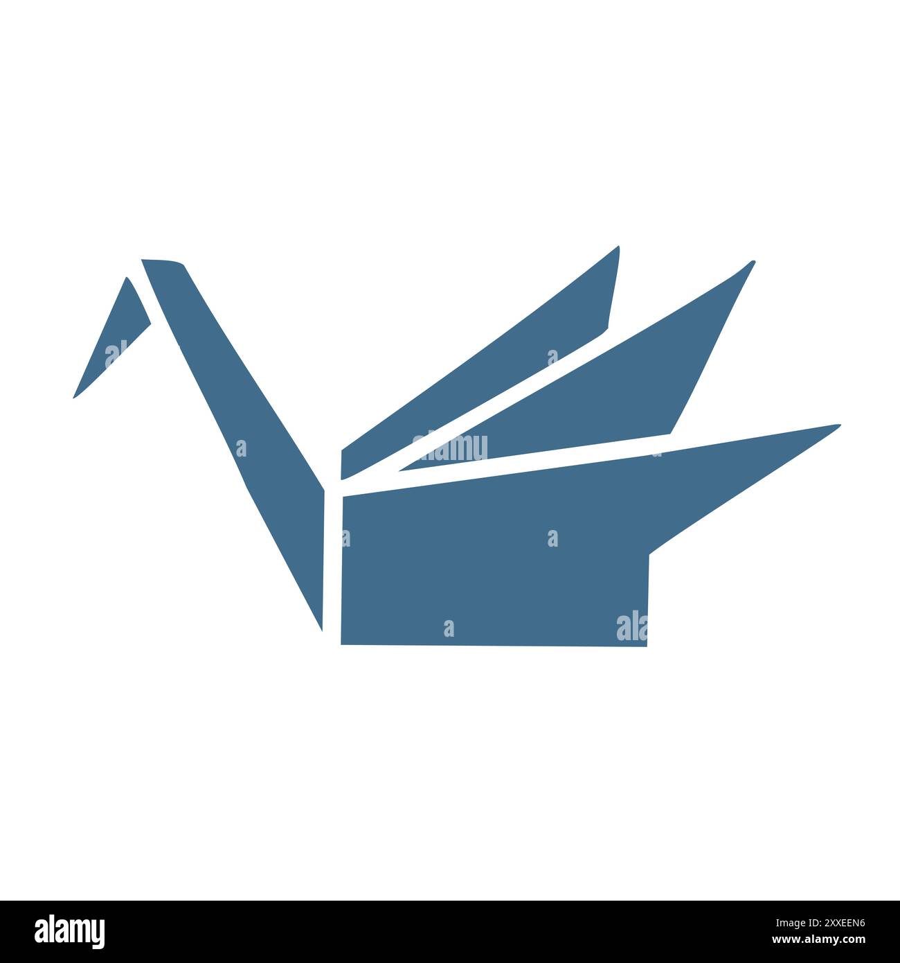 Blue origami bird design. A simple, blue origami bird design, perfect ...