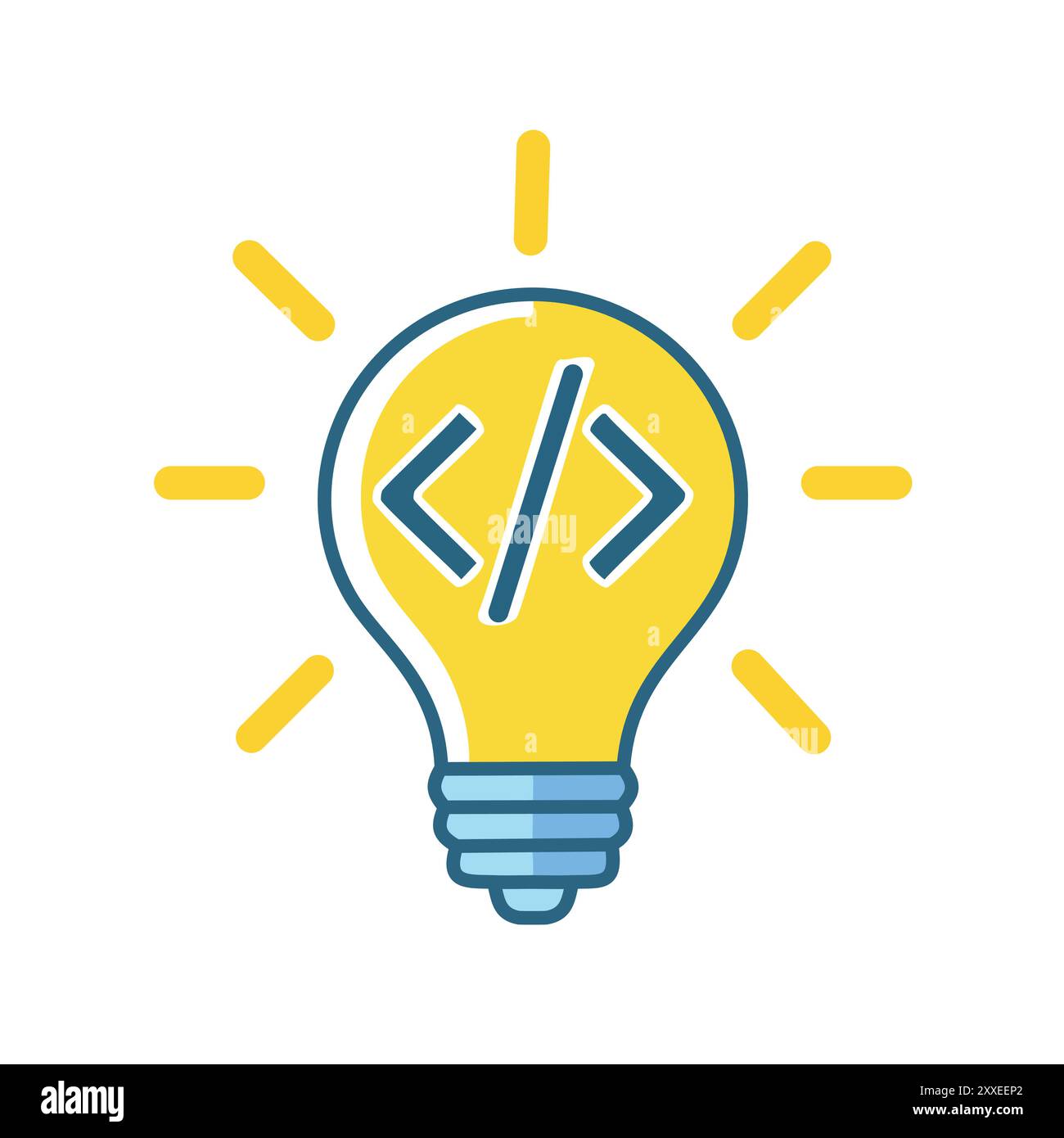 Lightbulb Idea With Code Symbol Illustration Of A Lightbulb With Code