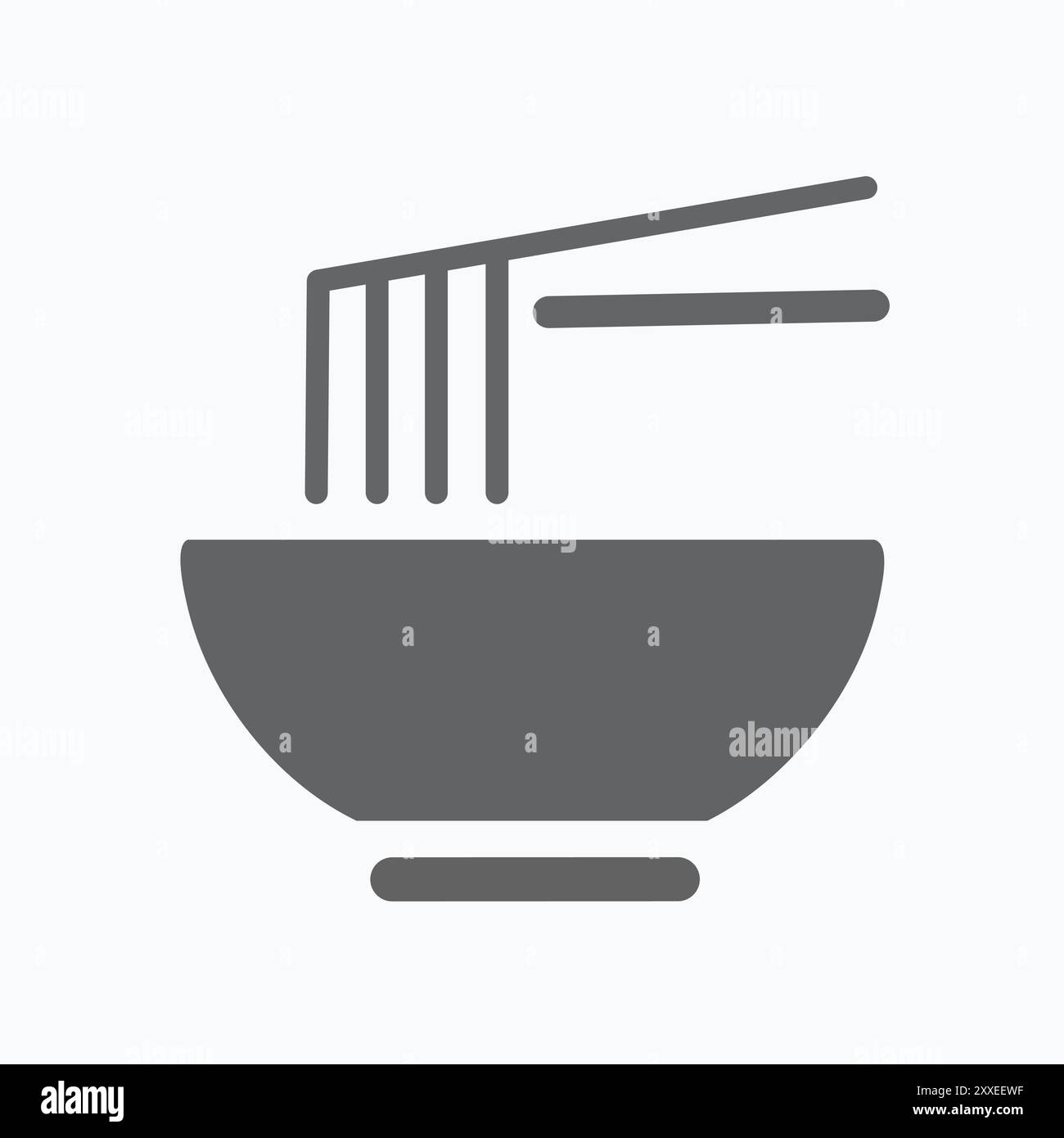 Noodle bowl with chopsticks icon. Simple icon depicting a noodle bowl ...