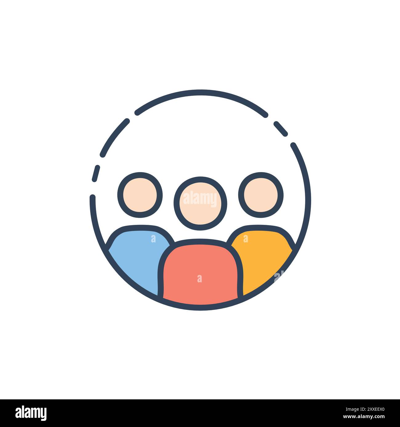 Group of people icon in circle. Simple and modern illustration of a ...