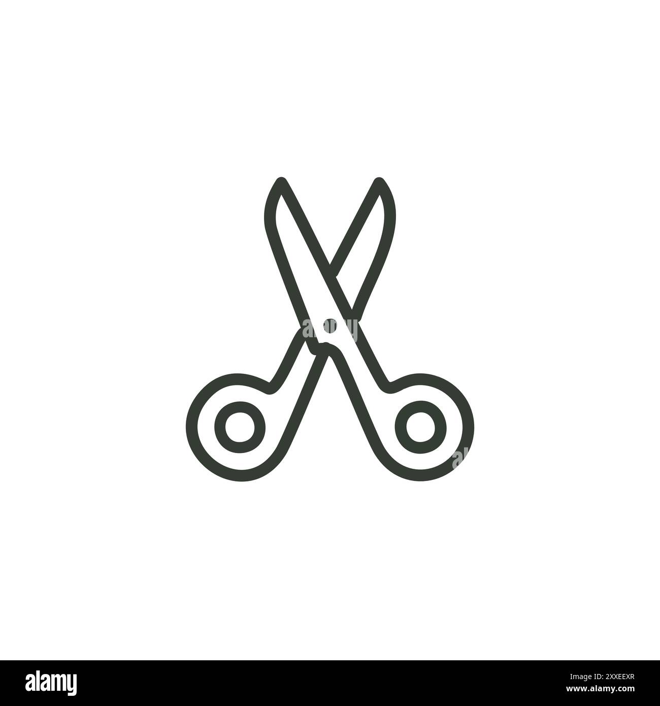 Simple scissors outline icon. Line art icon of a pair of scissors. Ideal for web design, mobile ...