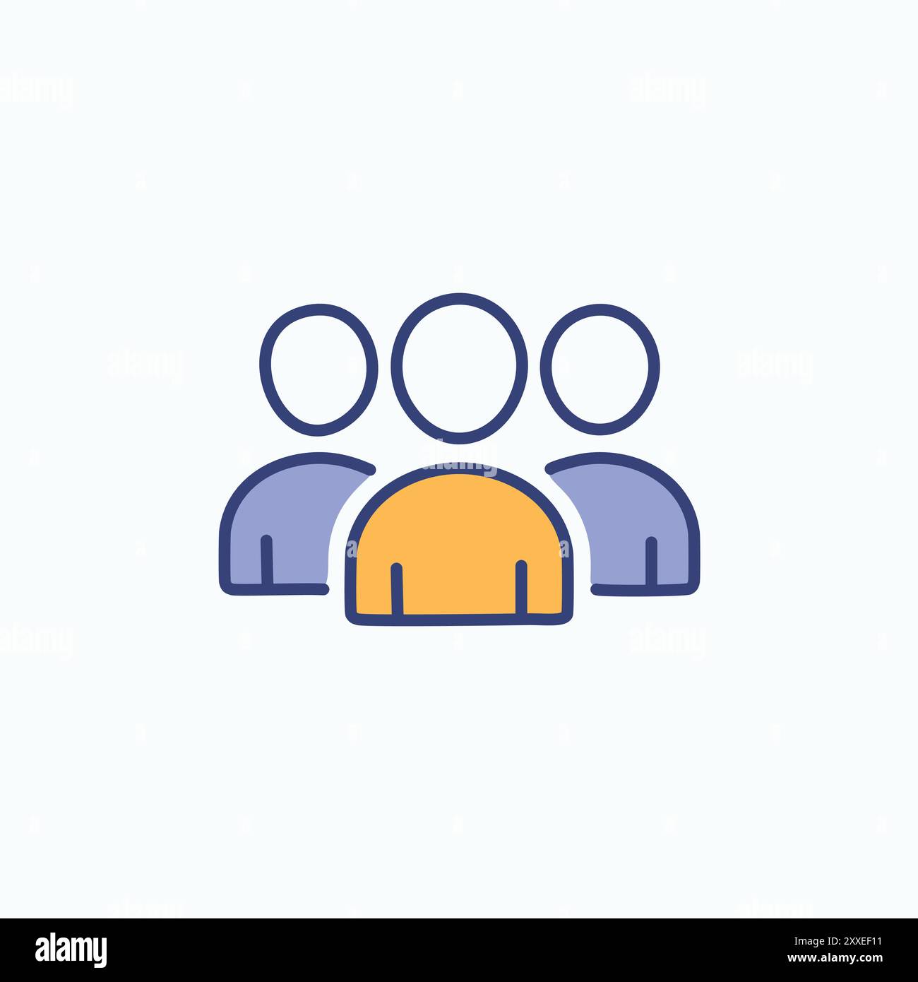 Group of three people icon design. A simple and colorful illustration ...