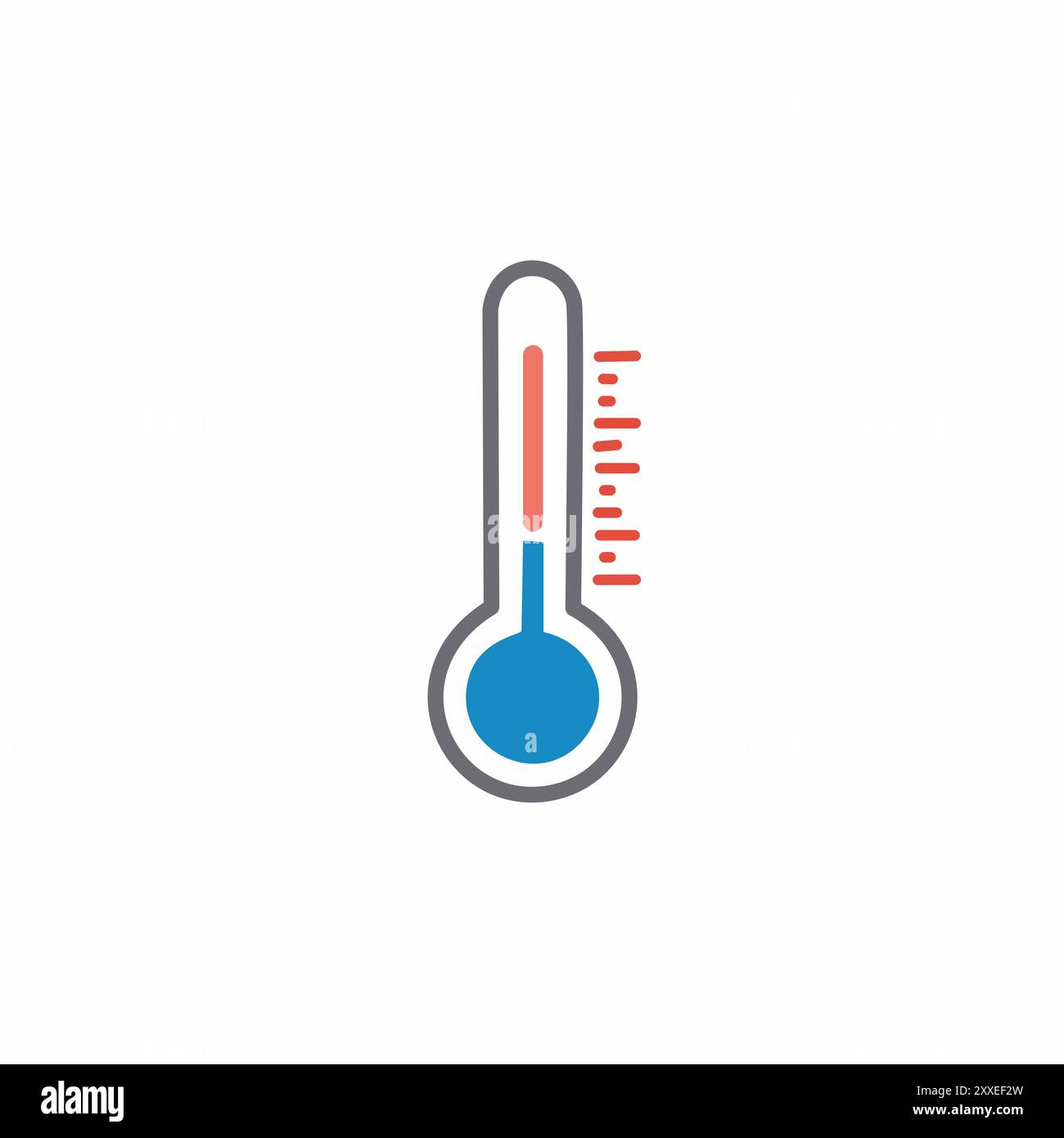 Thermometer measuring temperature icon. Flat illustration of a ...
