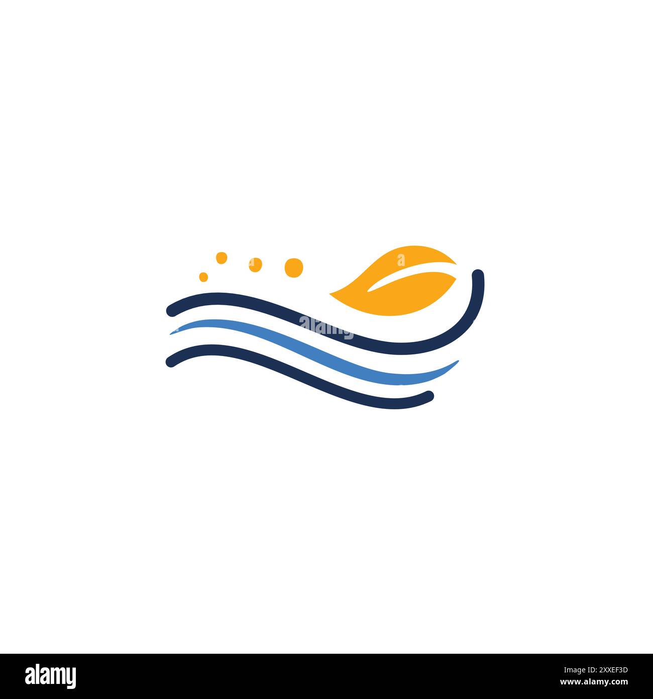 Abstract wave leaf logo design. Simple, minimalist logo design ...