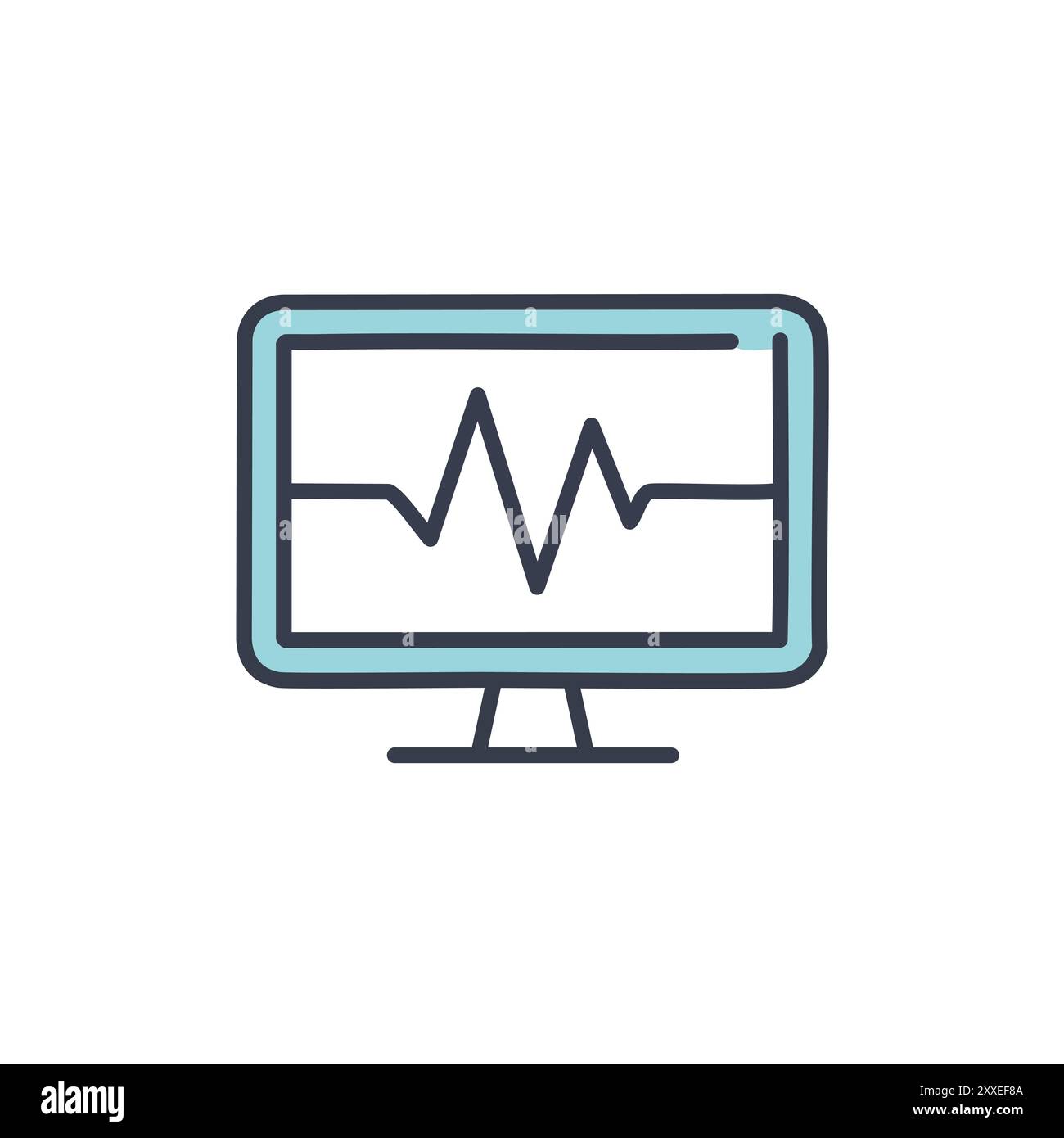 Heartbeat monitor display icon. Modern vector illustration of a ...