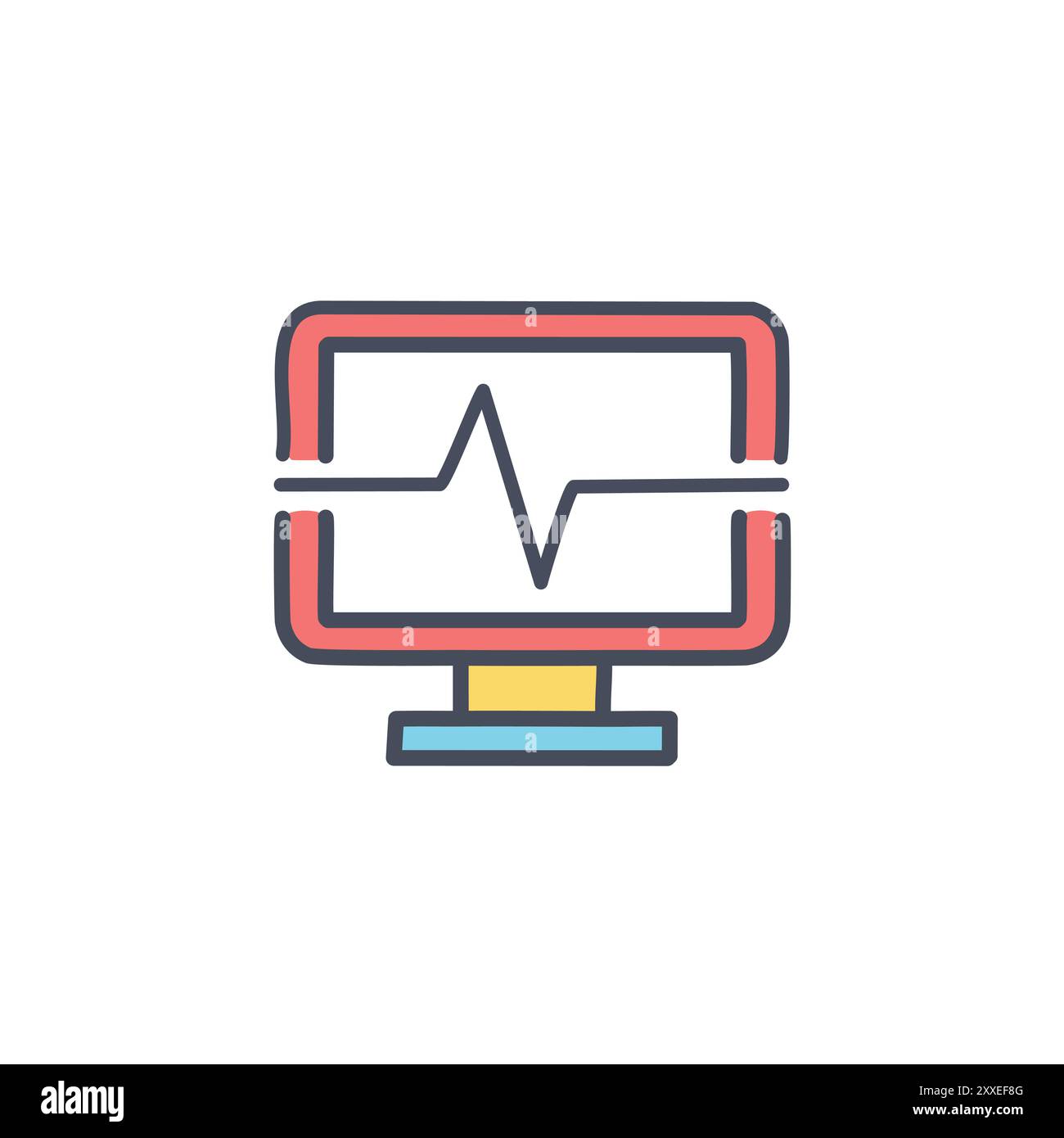 Computer monitor with heartbeat display. A modern, colorful ... Computer monitor with heartbeat display. A modern, colorful ...