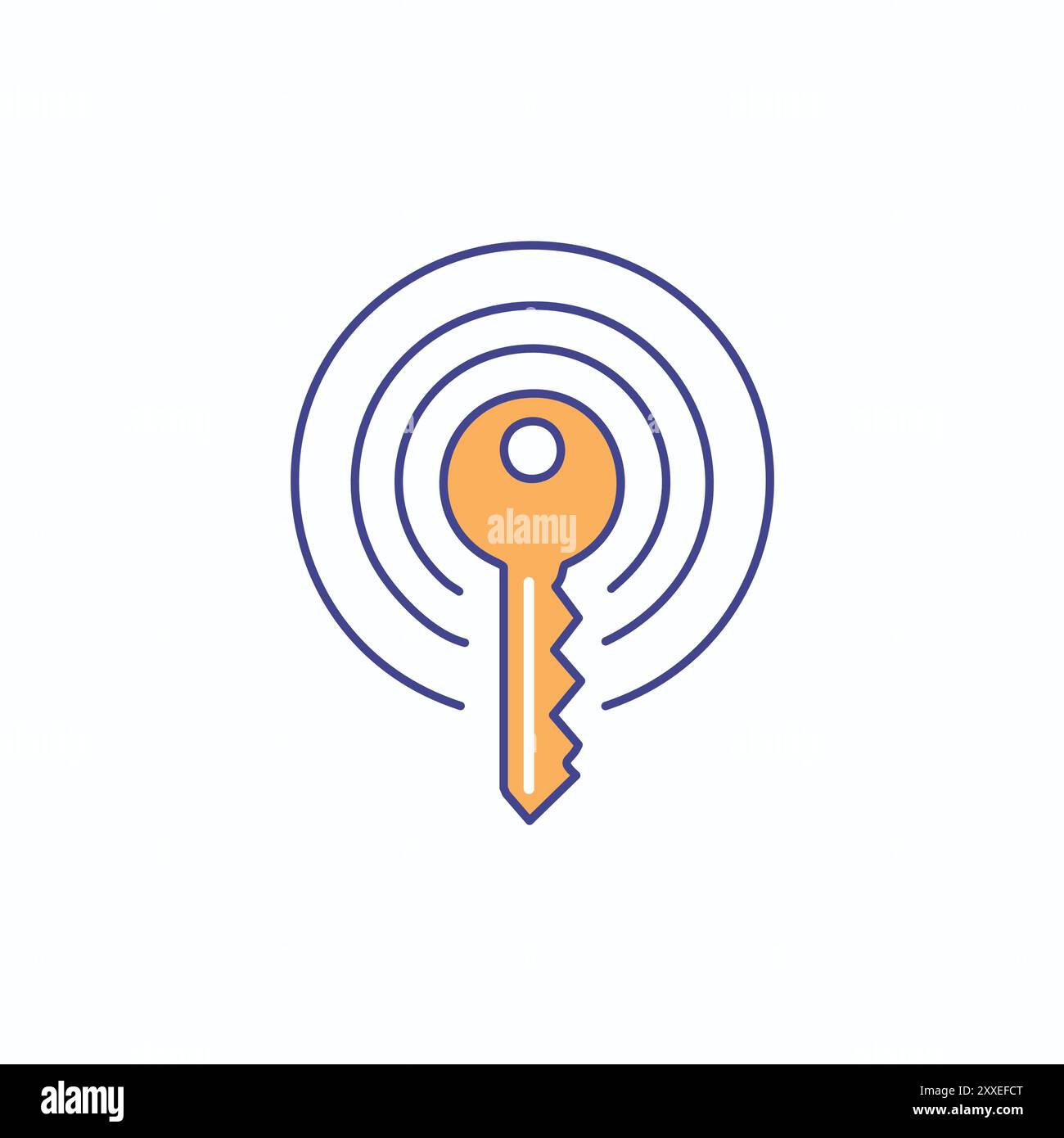 Wireless key icon. Modern icon of a wireless key, representing secure ...