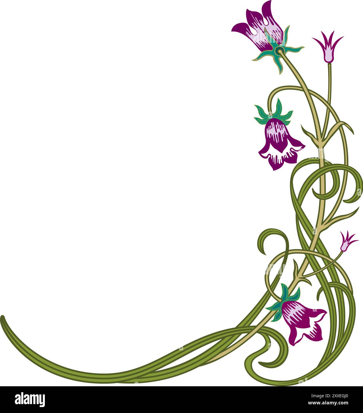 Corner vintage ornament in baroque victorian style with drawn fine ...