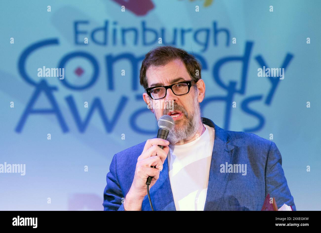 Presenter and author Richard Osman at the Edinburgh Comedy Awards, at ...
