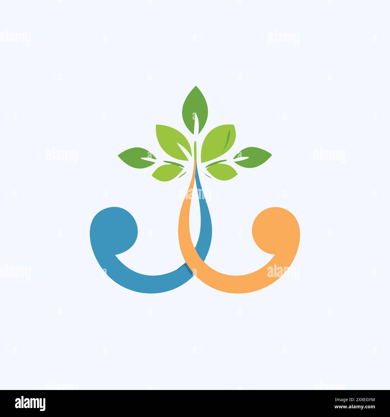 Green growth logo design. Abstract logo design featuring two entwined ...
