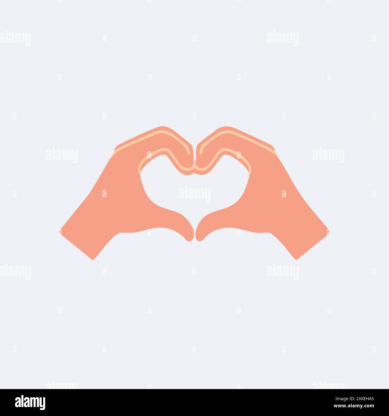 Heart hand gesture illustration. Simple illustration of two hands ...
