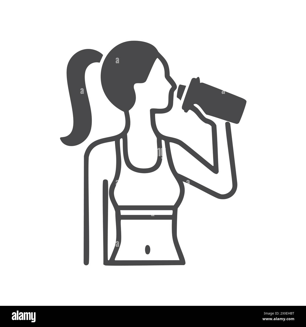 Woman water bottle gym Stock Vector Images - Alamy