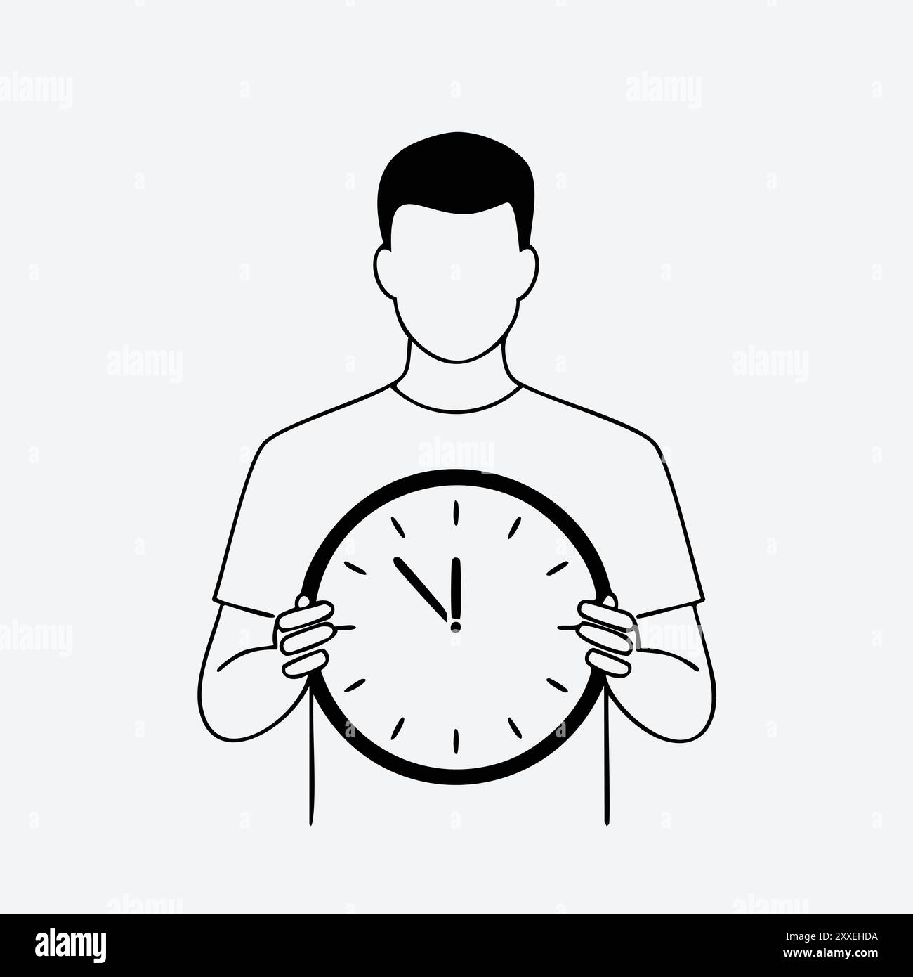 Man holding clock in front Stock Vector Images - Alamy