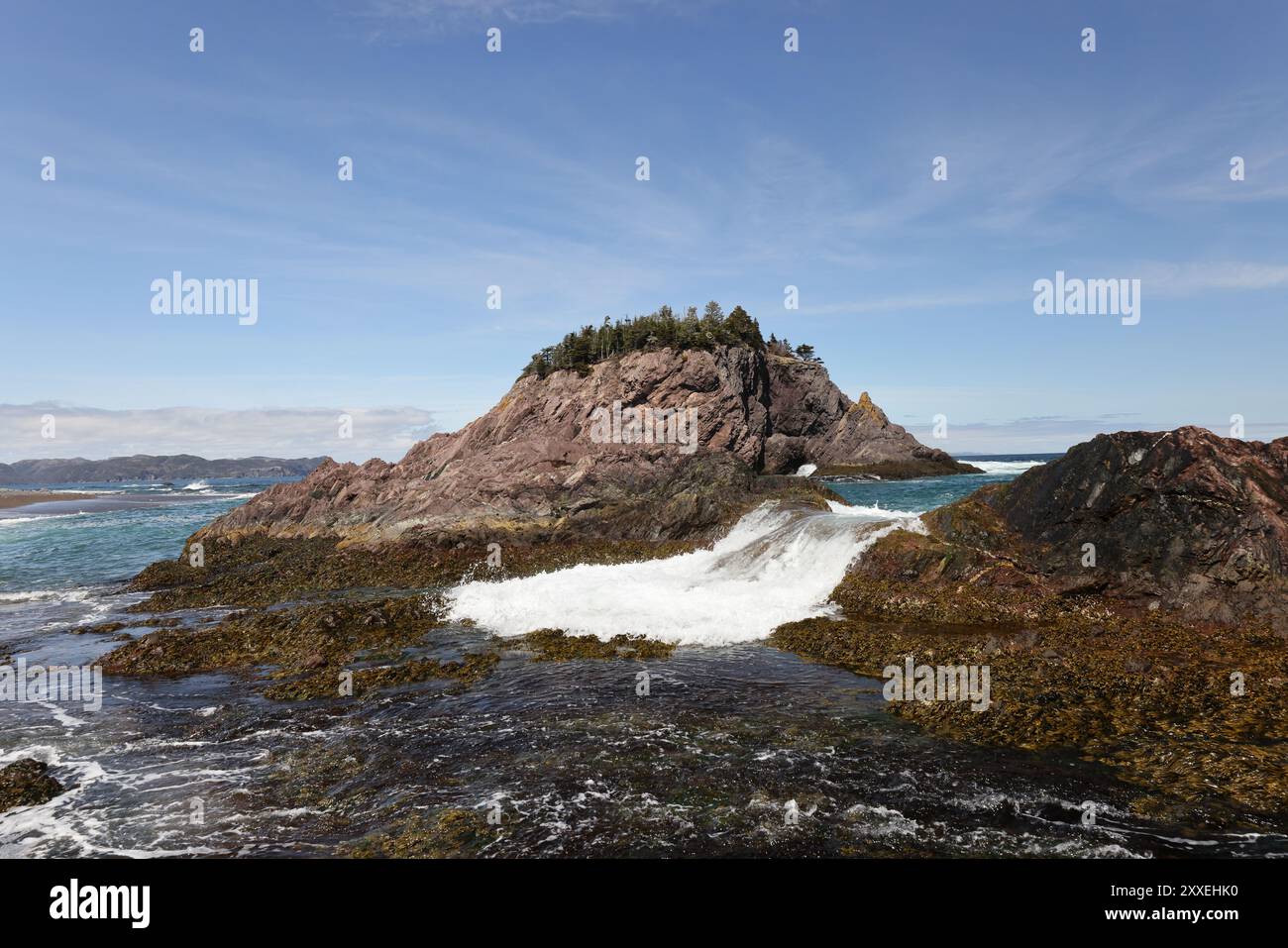 Chance Cove Hiking Trail overlooking the Atlantic Ocean along Canada's ...